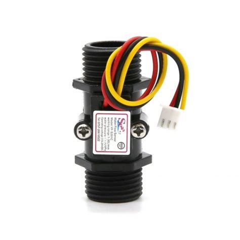 Black Turbine Water Flow Sensor With 3 Pin Jst X2 Robotics In Canada