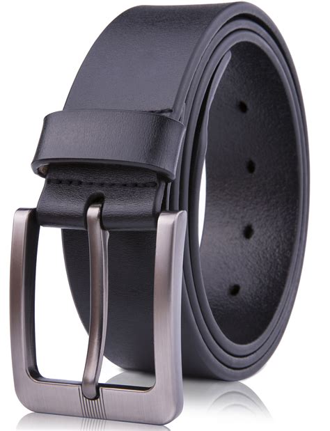 Genuine Leather Dress Belts For Men Mens Belt For Suits Jeans Uniform With Single Prong