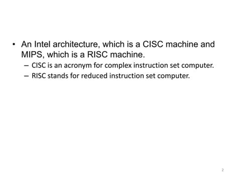 An Intel Architecture Which Is A Cisc 2 Ppt