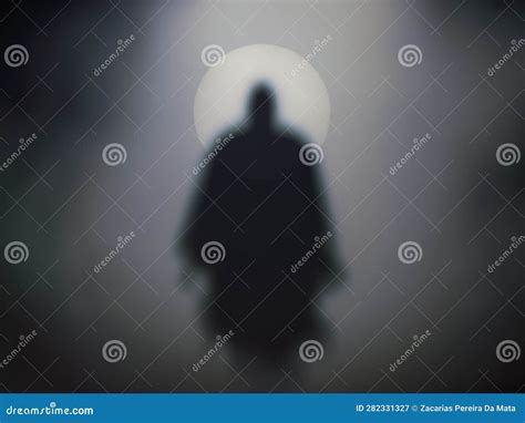 Creepy Entity In A Full Moon Night Stock Illustration Illustration Of