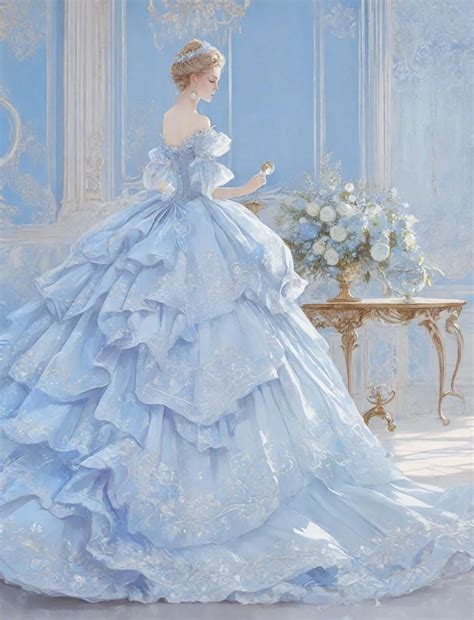 Blue Ball Gown Aesthetic