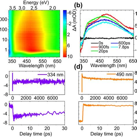 Transient Absorption Spectra And Carrier Dynamics At 330 670 Nm A Ta