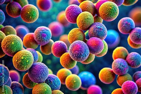 Microscopic View Streptococcus Bacteria Chain Division And Growth Gram