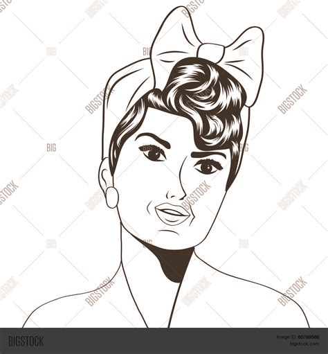 Cute Retro Woman Vector And Photo Free Trial Bigstock