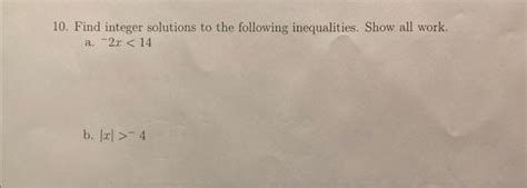 solved 10 find integer solutions to the following