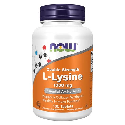 Now Foods L Lysine Double Strength 1000 Mg 100 Tablets Living The