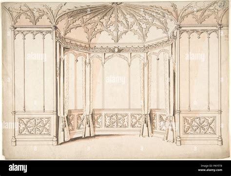 Design For A Gothic Bay Window Artist Charles Hindley And Sons