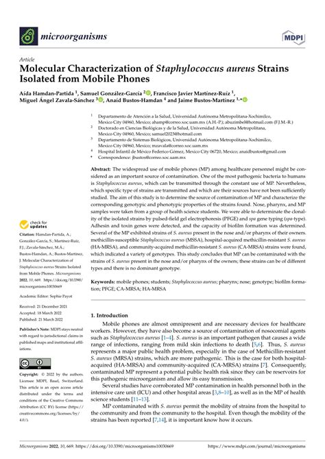 Pdf Molecular Characterization Of Staphylococcus Aureus Strains