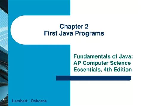 Ppt Chapter 2 First Java Programs Powerpoint Presentation Free