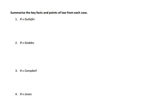 Attempt Key Cases Test Ocr A Level Law Teaching Resources