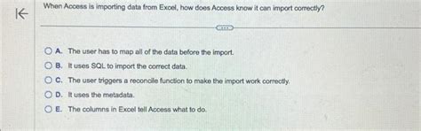 Solved When Access Is Importing Data From Excel How Does