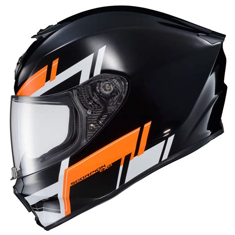 Scorpion Exo R420 Full Face Helmet Pace Graphic Orange
