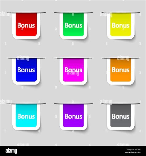 Bonus Sign Icon Special Offer Label Set Of Colored Buttons Vector