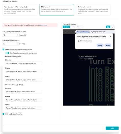 Configure Web Push Settings User Guide