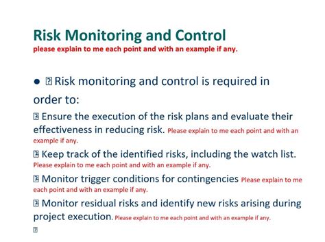 Solved Risk Monitoring And Control Please Explain To Me Each Chegg