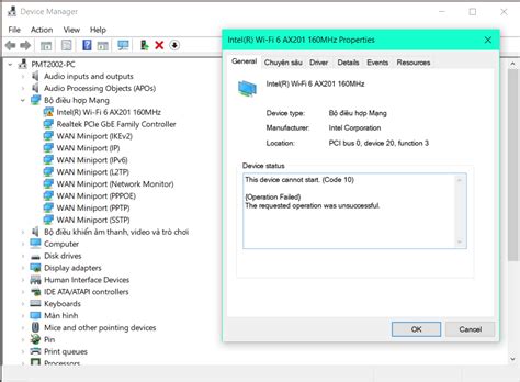 Thắc Mắc Lỗi Wifi Intel R Wi Fi 6 Ax201 160mhz Voz