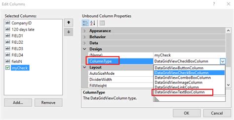 Solved VB Net DataGridView Show Bit Field As Text Column Not CheckBox Column Experts Exchange