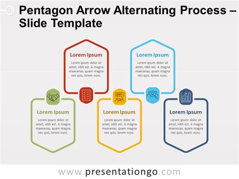 Pentagon Arrow Alternating Process For Powerpoint Powerpoint Thanks