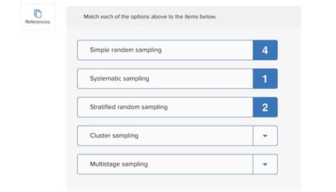 Solved Match Each Sampling Technique With Its Description