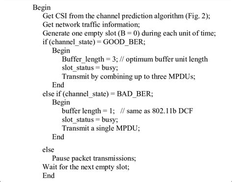 The Pseudo Code Of The Transmission Control Algorithm Executed At Each Download Scientific