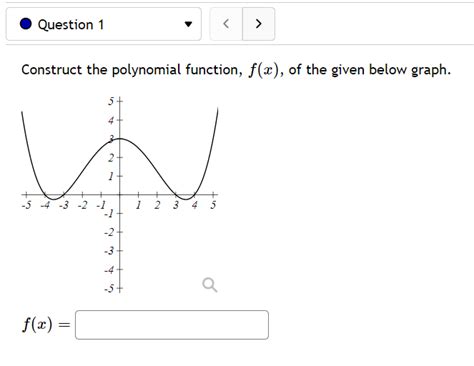 Solved Construct The Polynomial Function Fx Of The Given