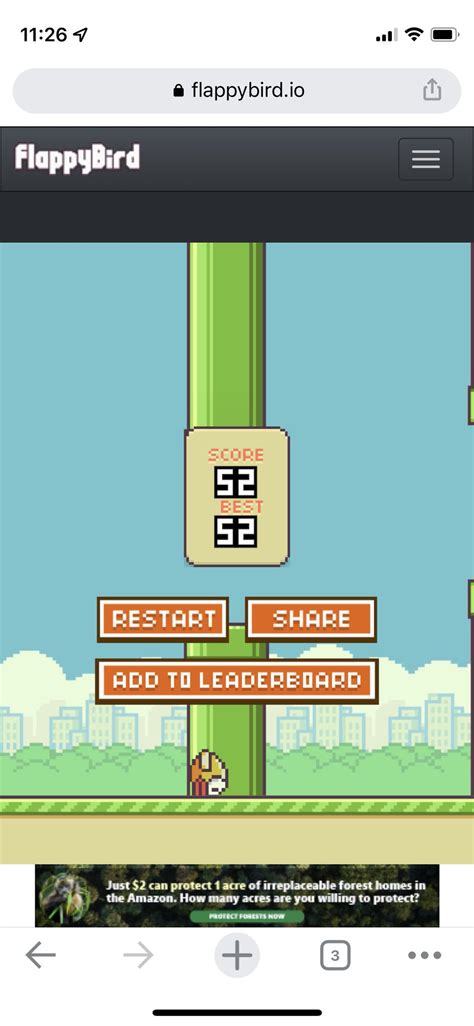 Flappy Bird High Score Screenshot