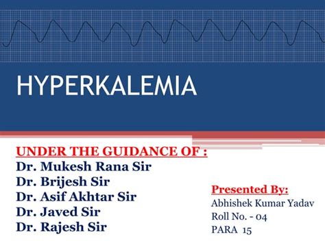 Hyperkalemia Pptx Heart And Cardiovascular Diseases Diseases And Conditions