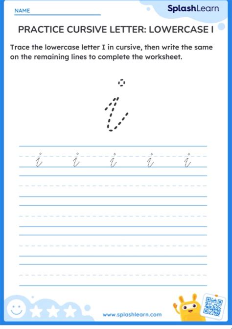 Cursive Letter I Worksheets Free And Printable Splashlearn