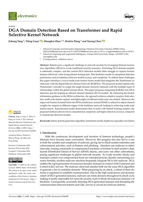 Pdf Dga Domain Detection Based On Transformer And Rapid Selective