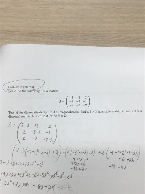 solved problem 6 20 pts be the following 3 x 3 matrix 3 4