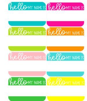 Editable Hello My Name Is Name Tag Label Name Tags Names Labels