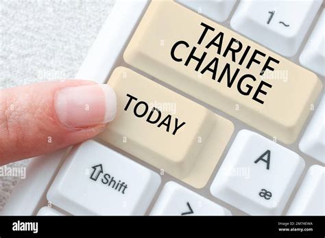 Text Caption Presenting Tariff Change Internet Concept Amendment Of
