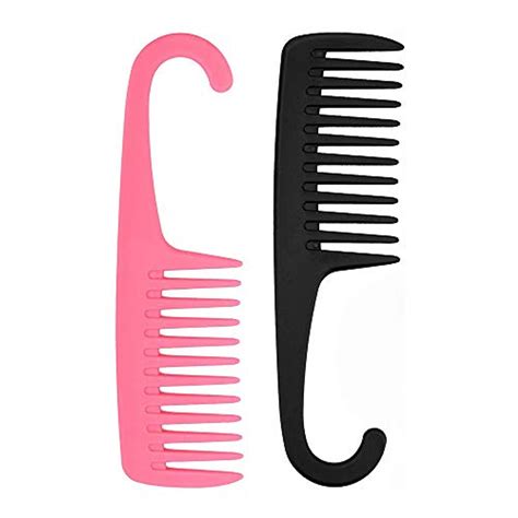 Wide Tooth Combs2 Pack Large Shower Combs With Hook For Detangling Hair