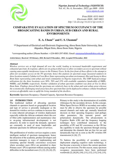 Pdf Comparative Evaluation Of Spectrum Occupancy Of The Broadcasting Bands In Urban Sub Urban