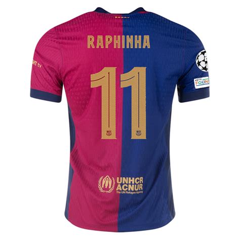 Nike Barcelona Authentic Raphinha Home Jersey W Champions League Patc Soccer Wearhouse