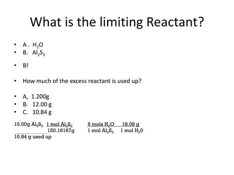 PPT Limiting Reactants And Excess PowerPoint Presentation Free Download ID
