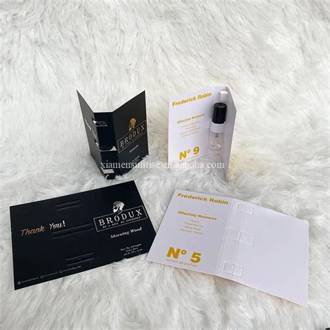 Perfume Custom Cosmetics Sample Packaging Card 2ml 5ml Holding Card