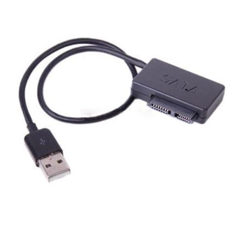 SATA Slimline to USB 2.0 Adapter Cable for Laptop CD DVD Rom Drive 7+6 ...