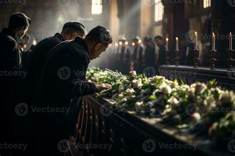 A Poignant Shot Of A Religious Funeral Ceremony Showcasing The Rituals