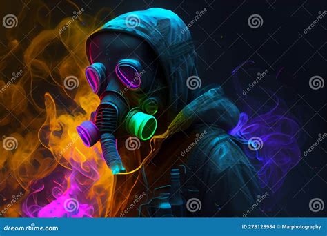 Conception Of A Hacker With Color Smoke In Background Stock Illustration Illustration Of