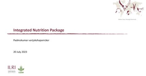 Integrated Nutrition Package
