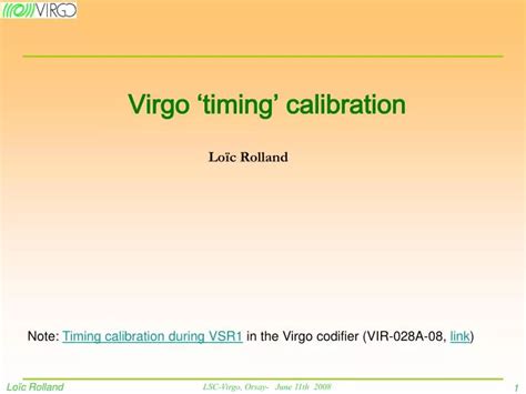 Ppt Virgo ‘timing Calibration Powerpoint Presentation Free Download Id4209706
