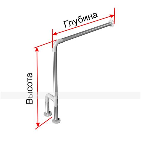 Поручень опорный для санузла, прав, AISI304+PA, D32, инд от производителя