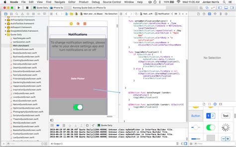 Swift Uiswitch Will Not Connect To Ibaction Stack Overflow