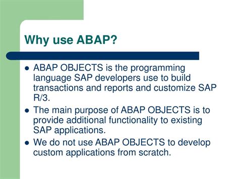 Ppt Lesson 1 Introduction To Abap Objects Powerpoint Presentation