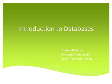 Introduction To Databases Pptx