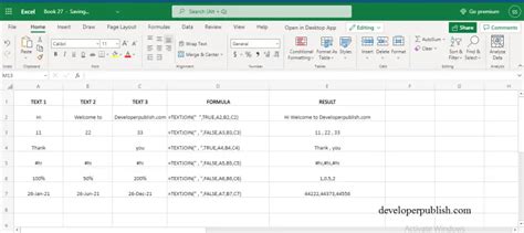 How To Use The Textjoin Function In Excel Developer Publish