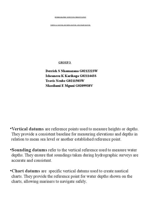Group 3 Hydrographic Surveying Presentation Pdf Hydrography Tide