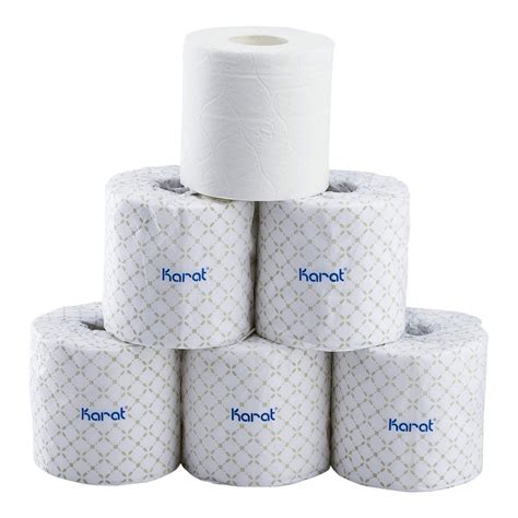 Karat 2 Ply Toilet Paper 48 Rolls 500 Sheets Embossed For Softness Individually Wrapped For