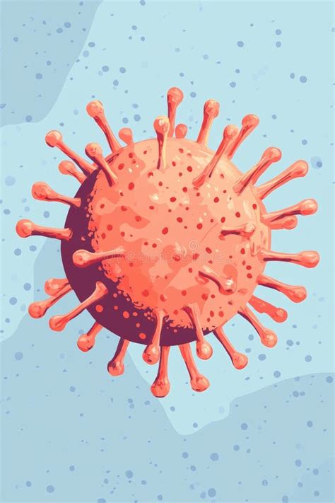 Colorful Illustration Of A Virus Structure With Spikes And Detail Stock Illustration